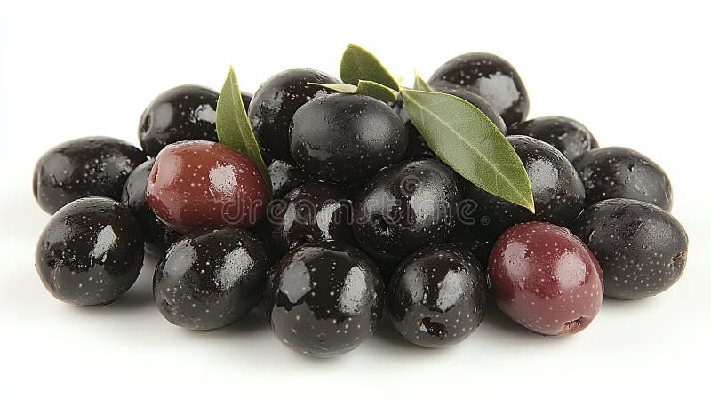 Dark and Red Olives on White Background Stock Photo - Image of food ...