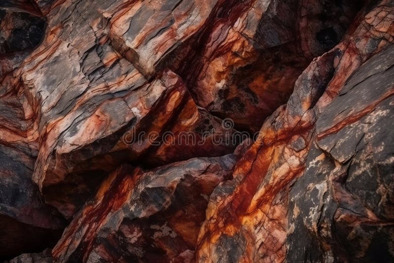 Dark Red Orange Brown Rock Texture. AI Generated Stock Illustration ...