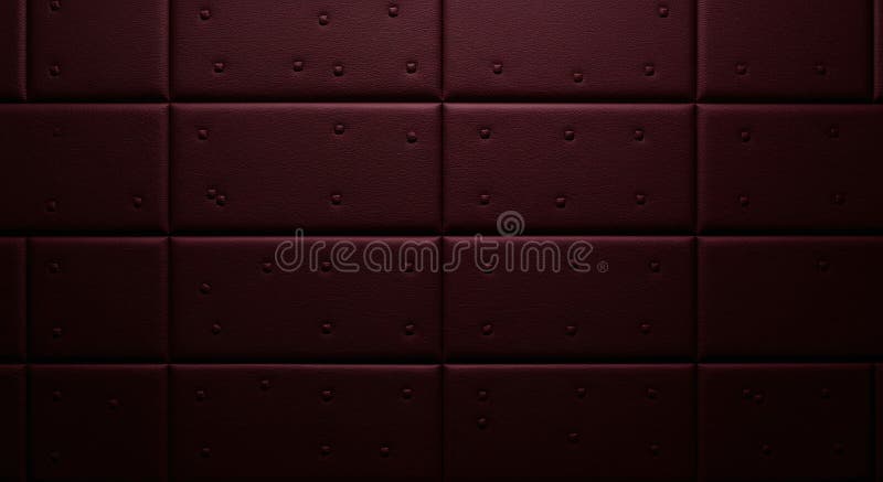 A Dark Red Panel with a Stitched and Riveted Texture Background. Stock ...