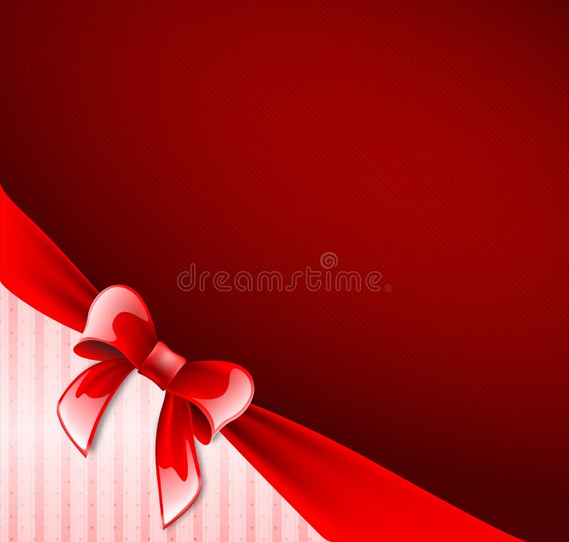 Dark Red Postcard with Ribbon Stock Vector - Illustration of abstract ...
