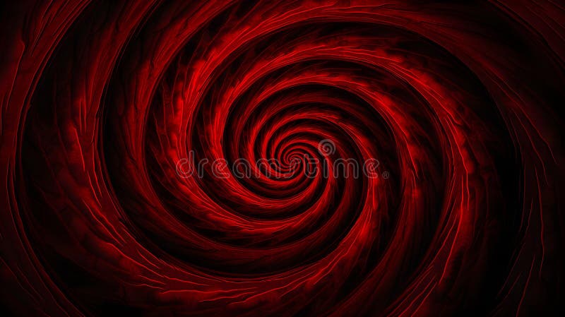 Dark Red Psychedelic Spiral Pattern. Hypnotic Abstract Background Stock ...