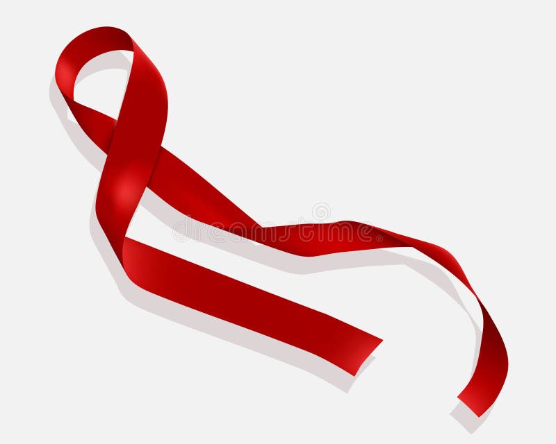 Dark Red Ribbon As a Sign Problem of Amyloidosis Stock Illustration ...
