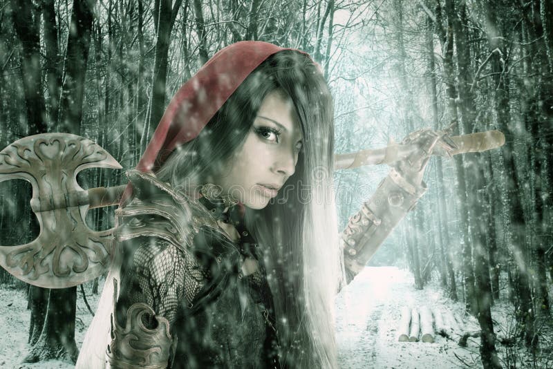 Dark Red Riding hood stock photo. Image of fashion, person - 81699404