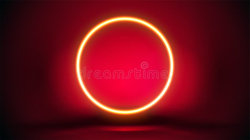 Neon Ring Complex Pattern of Blue Pink White Yellow in Black Background ...