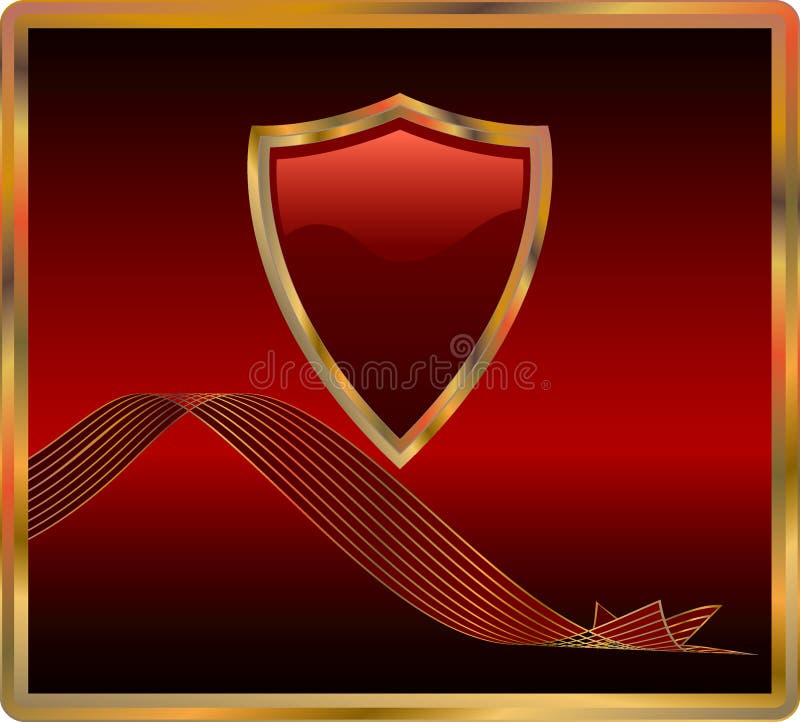 Dark red shield stock vector. Illustration of pennant - 6808474