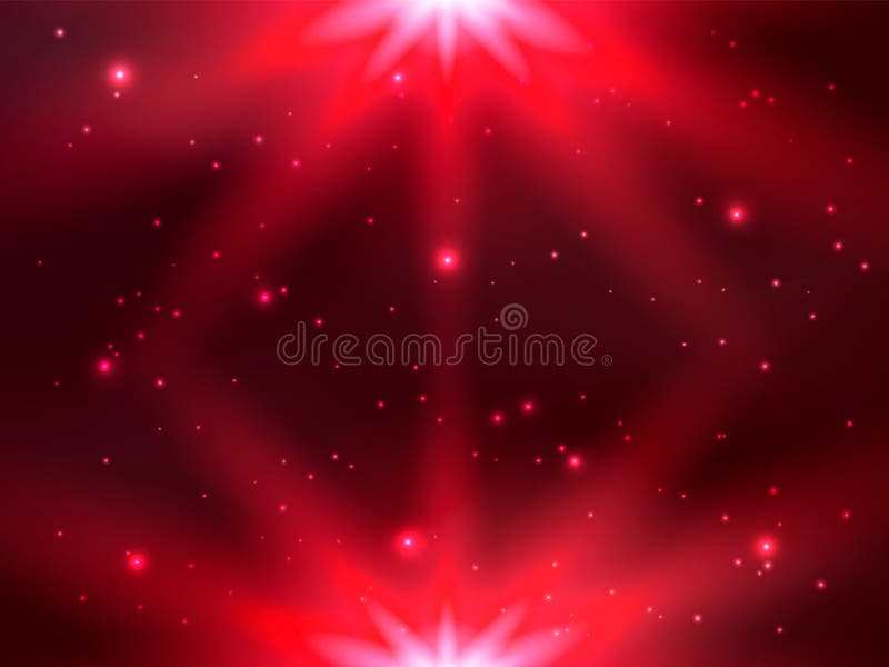 Dark Red Sky with Star Fall and Rays of Light. Vector Stock ...