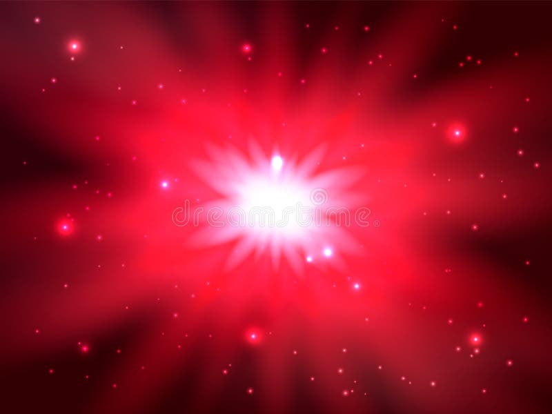 Dark Red Sky with Star Fall and Rays of Light. Vector Stock ...