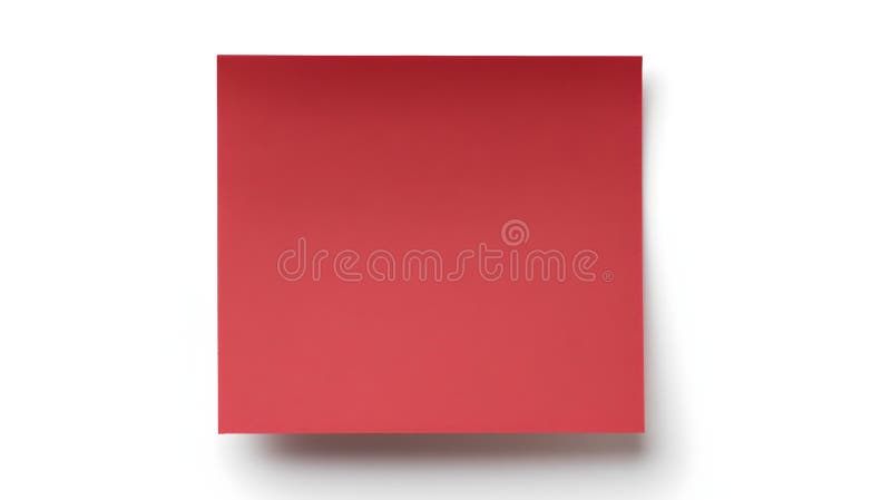 Dark Red Square Paper Note on a White Background. Brainstorming ...