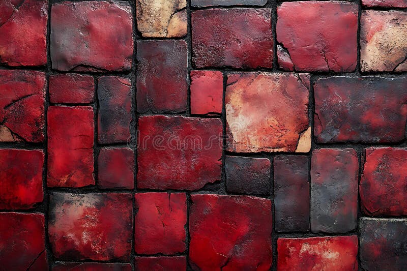 Dark Red Stone Wall Texture Seamless Background for Design Projects ...