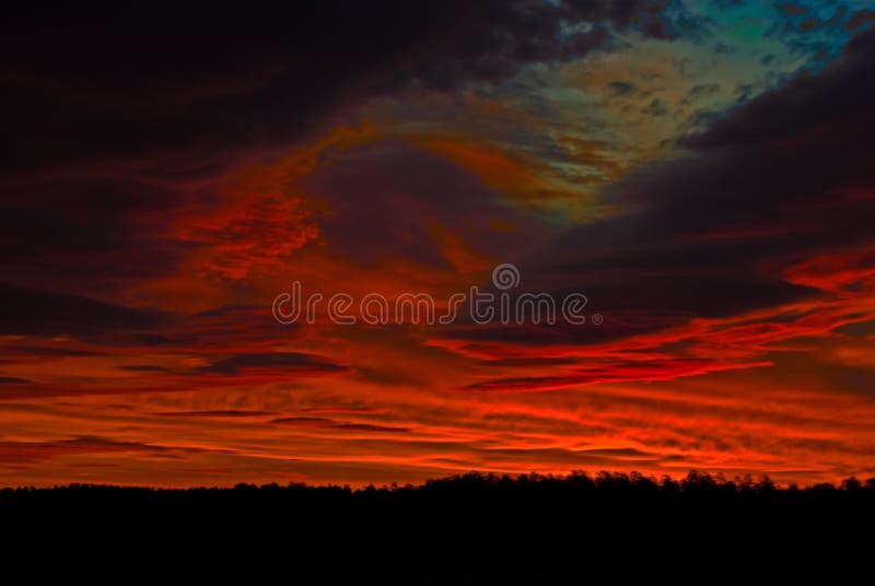 Beautiful Panoramic Sunset in the Queensland Outback 200 Km North of ...