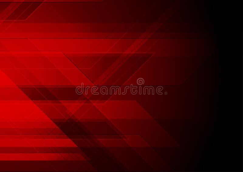 Dark Red Tech Geometric Abstract Background Stock Vector - Illustration ...