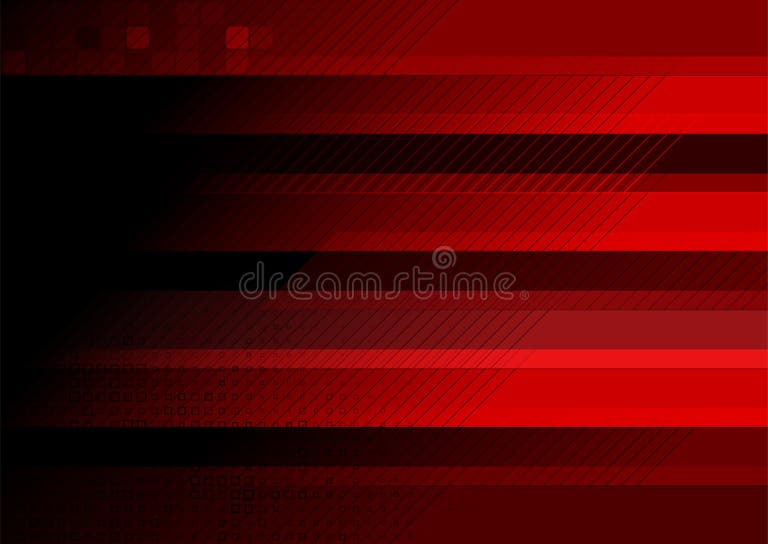 Dark Red Tech Geometric Abstract Background Stock Illustration ...