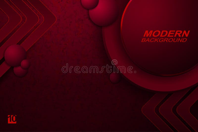 Dark Red Texture Design with Gradient, Round Frame, Balls, Arrows ...