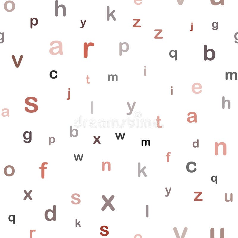 Dark Red Vector Seamless Texture with ABC Characters. Stock Vector ...