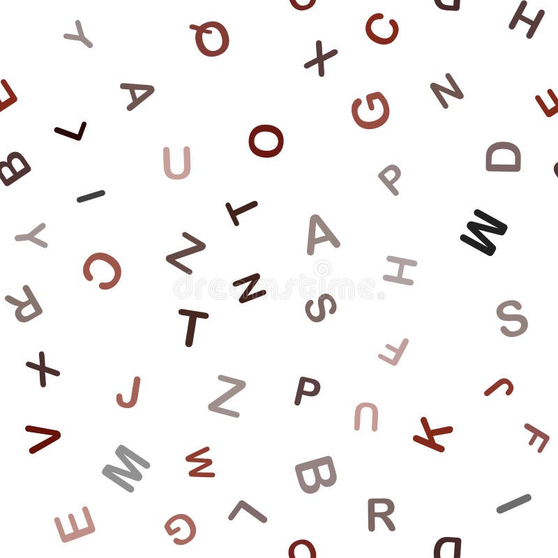 Dark Red Vector Seamless Texture with ABC Characters. Stock Vector ...