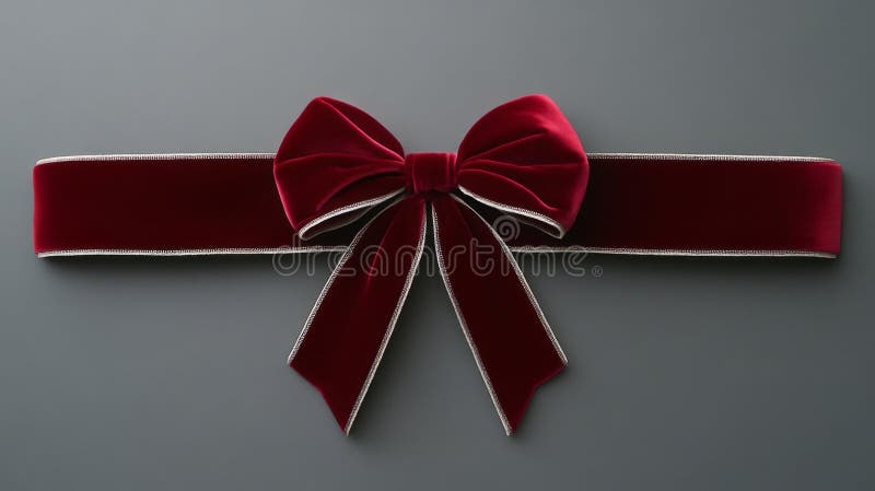 A Dark Red Velvet Ribbon Tied in a Bow Stock Illustration ...