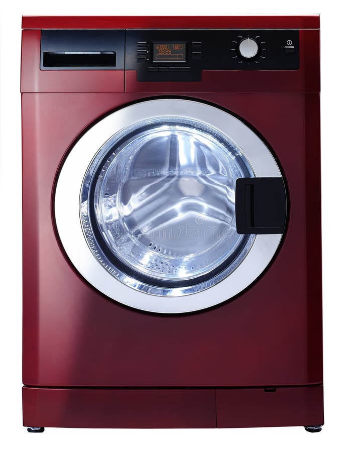Red Washing Machine stock illustration. Illustration of detergent ...