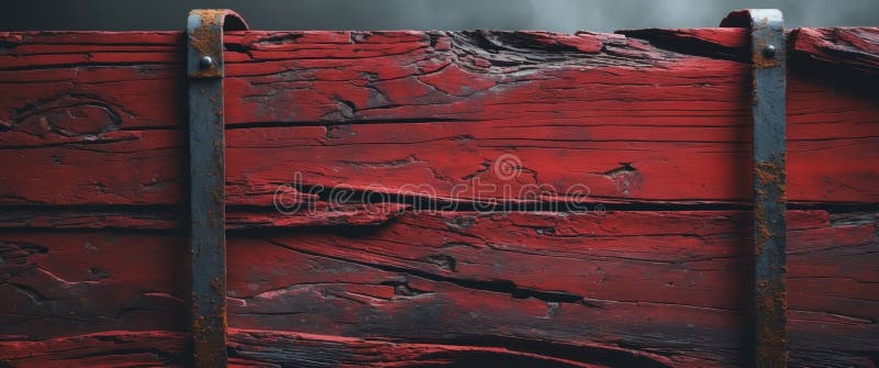 Dark Red Weathered Wooden Texture Metal Straps Background Stock Photos ...