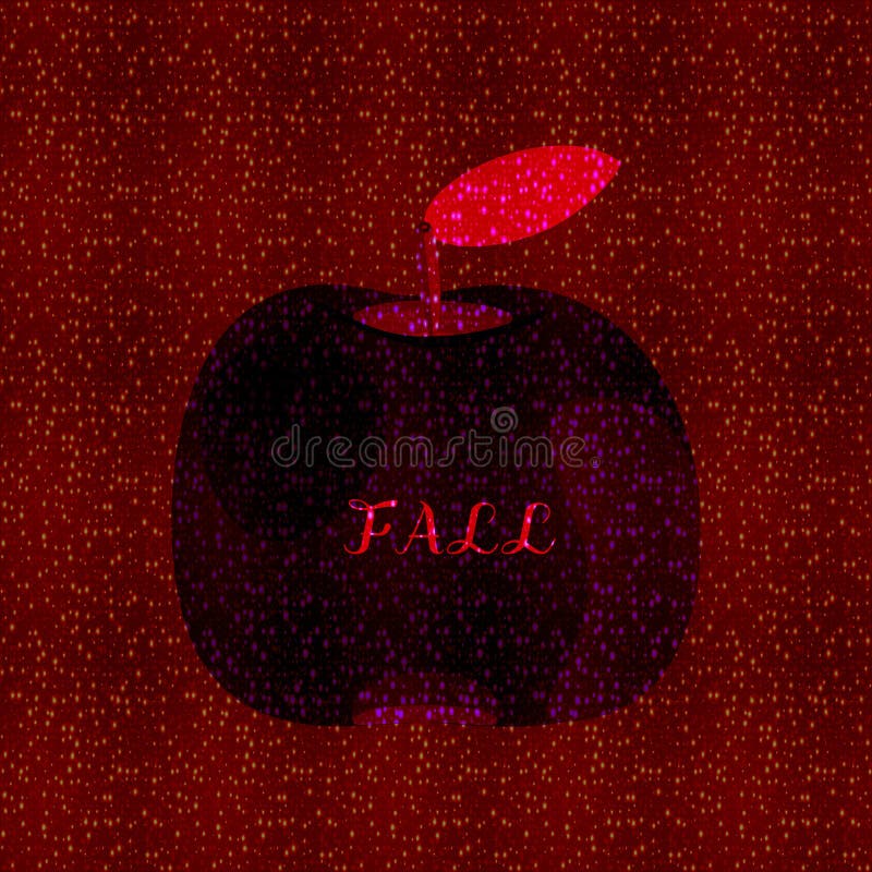 Dark Reddish Spotted Background with Deep Silhouette of Apple Fruit ...