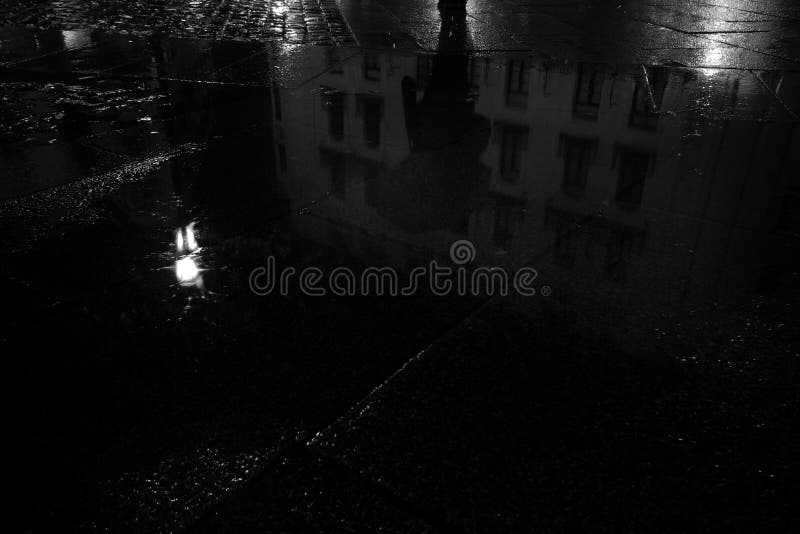 Dark reflect in puddle stock photo. Image of puddle - 109317058