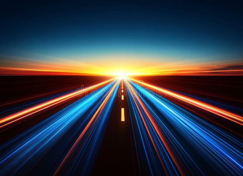 A Dark, Reflective Surface is Illuminated by a Bright Blue Light Streak ...