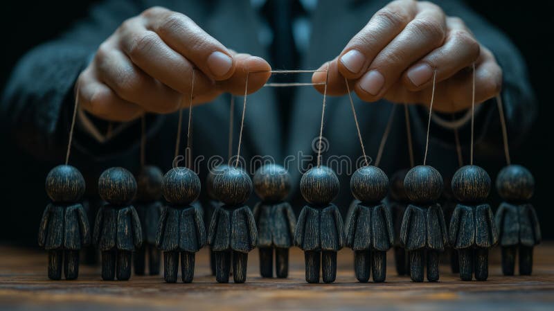 Dark Representation of Control with Puppet Figures Being Manipulated by ...