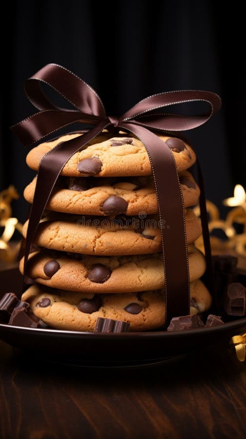 Dark Ribbon Adorns a Front View Display of Scrumptious, Beautifully ...