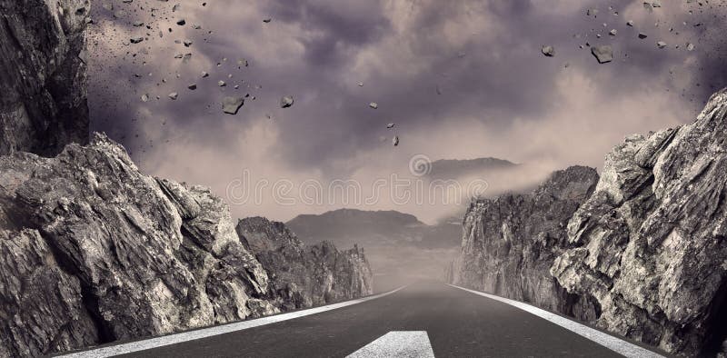 Dark road landscape stock photo. Image of mist, darkness - 255573652