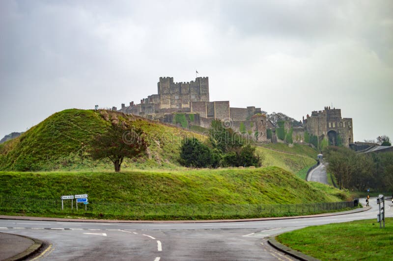 The Dark Road Leading To Dover Castle with Circle Stock Photo - Image ...