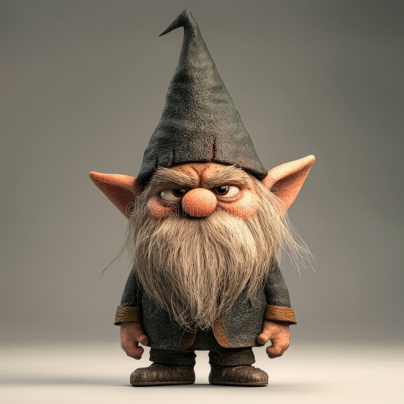 Dark-robed Gnome with a Sharp Hat Indoors Stock Image - Image of white ...