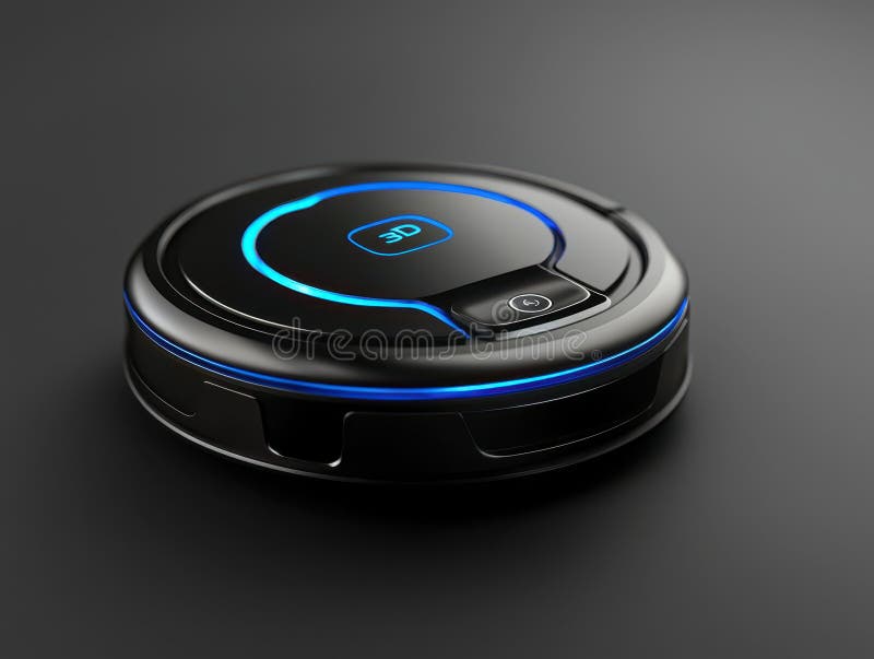 Dark Robot with Glowing Blue Lights, Glimpse into the Future of ...