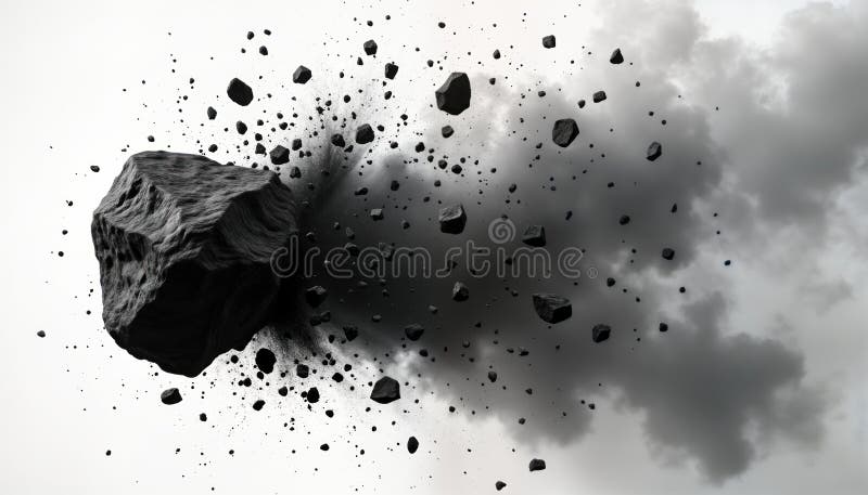Dark Rock Explodes in Mid-air Creating Powerful Fragmentation Effect ...