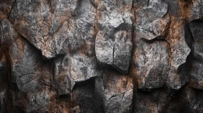 Dark Rock Face Forms Rugged Cliff Wall, Geology Theme Stock Image ...