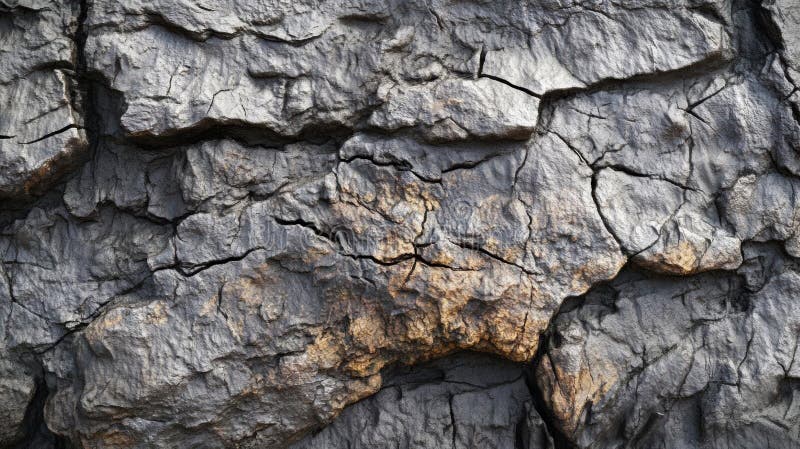 Dark Rock Surface Shows Cracks and Textures, Geology Concept Stock ...
