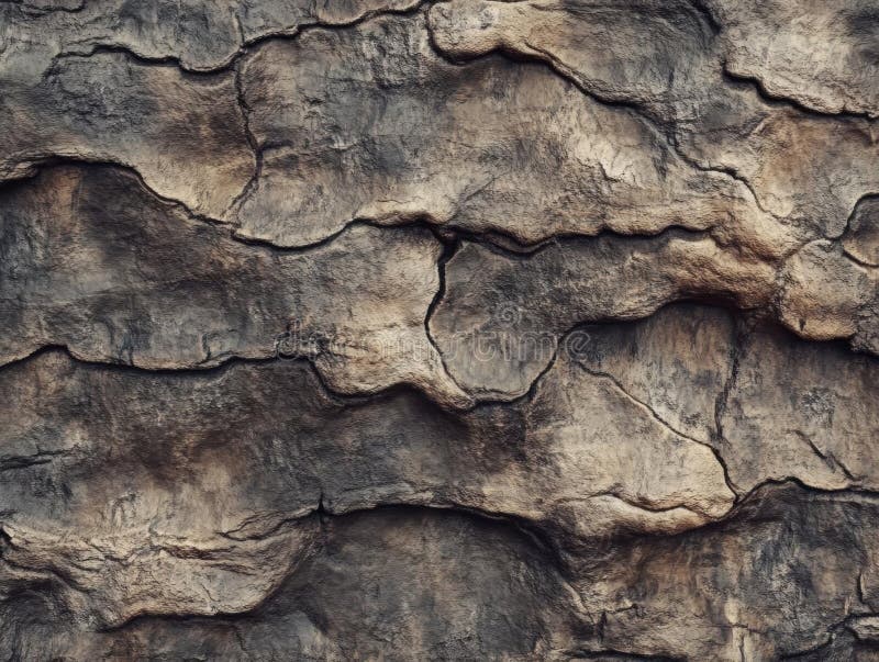 Dark Rock Texture Shows Cracked Surface with Rough Layers and Uneven Texture, Stone Background ...
