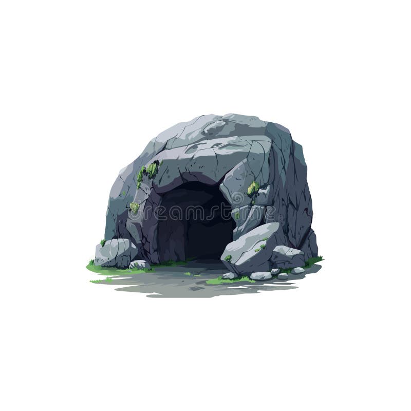 Dark Rocky Cave Entrance. Vector Illustration Design Stock Illustration ...