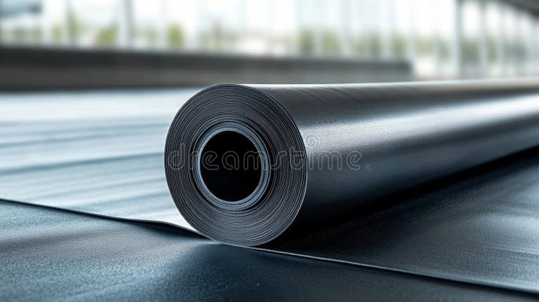 Dark Roll of Industrial Plastic Sheeting Material Stock Illustration ...