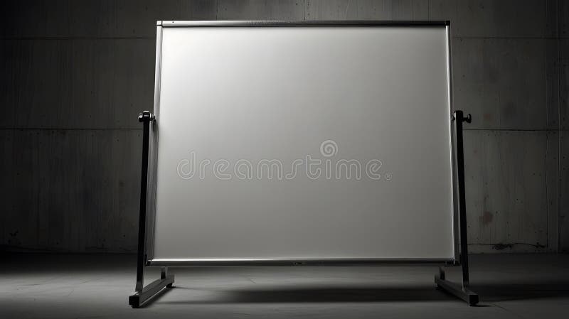 Dark Room Empty School Whiteboard for a Presentation Stock Illustration ...