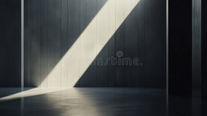 A Dark Room Features a Wall with Vertical Black Corrugated Metal Panels ...