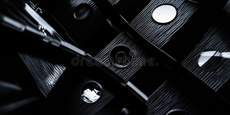 A Dark Room Filled with Numerous Circular Objects, Creating an ...