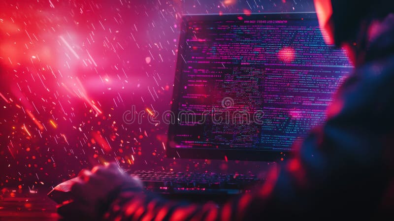 Hacker Identity in Dark Room with Futuristic Tech Setup Stock ...