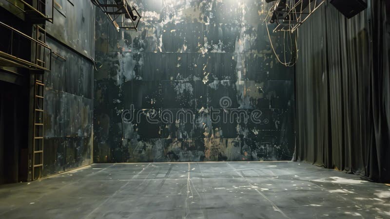 Dark Room Illuminated by a Ceiling Light, Casting Shadows and ...