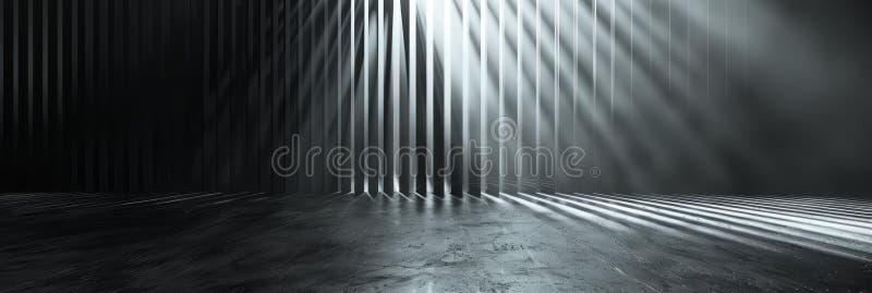 A Dark Room Illuminated by a Single Light Source from the Ceiling Stock ...