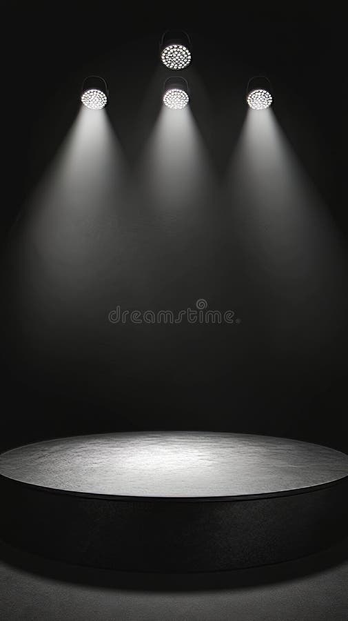 In a Dark Room, an Illuminated Stage with a Podium is Highlighted by ...