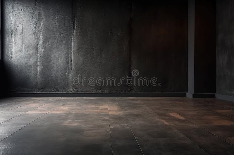 Dark Room Interior Design: a Moody, Minimalist Empty Space Stock ...