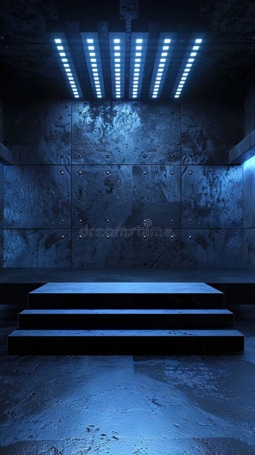 A Dark Room with a Light on the Floor Stock Photo - Image of view ...