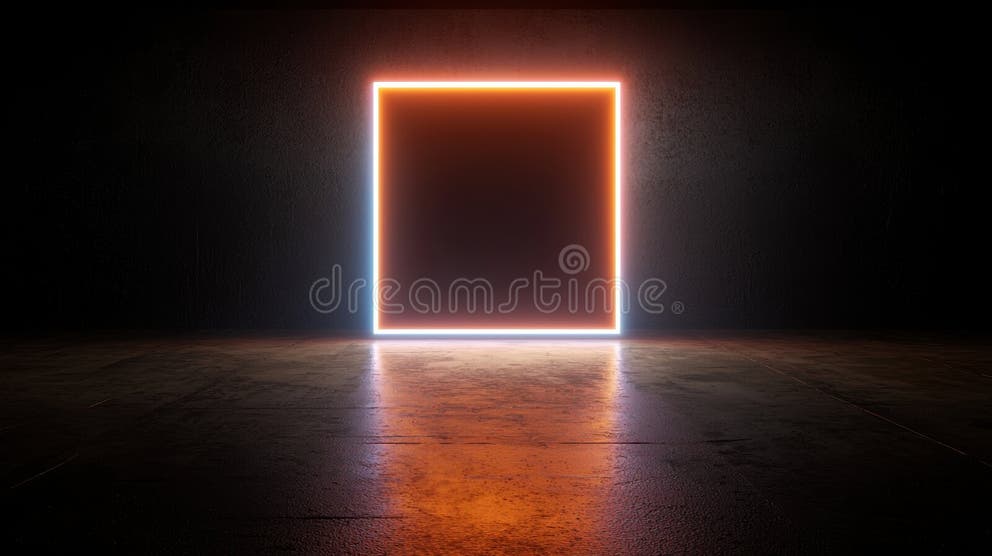 A Dark Room with a Lighted Door Stock Photo - Image of source, object ...