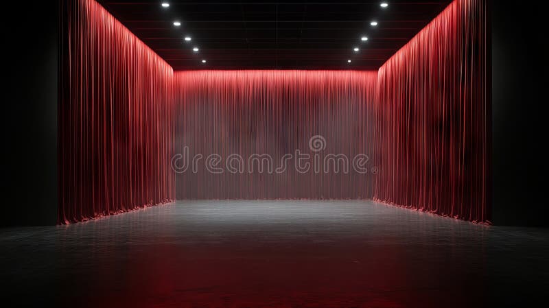 Dark Room Red Curtains Lights Ceiling Stock Photos - Free & Royalty ...