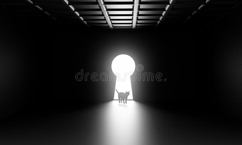 Dark Room with a Shaped Key Door Stock Illustration - Illustration of ...