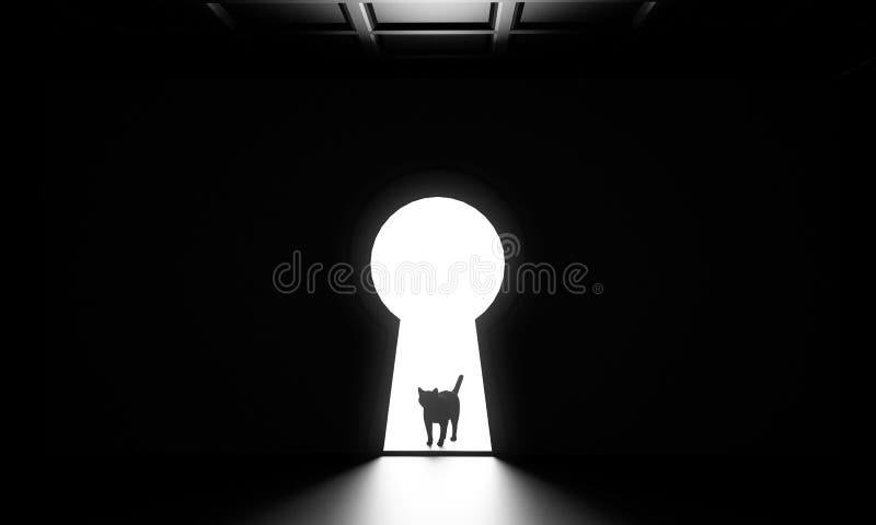 Dark Room with a Shaped Key Door Stock Illustration - Illustration of ...